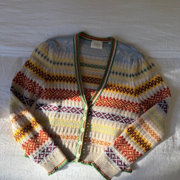 Doen | Sweaters | Doen Colorful Striped Cardigan | Poshmark